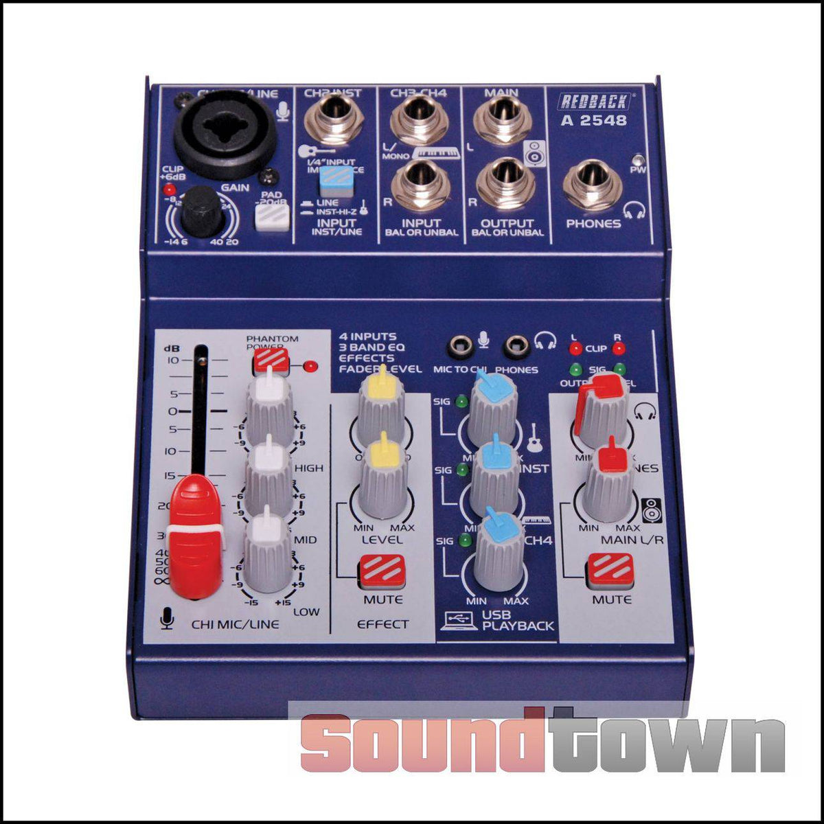 REDBACK A2548 MIXER WITH USB AUDIO INTERFACE | Soundtown